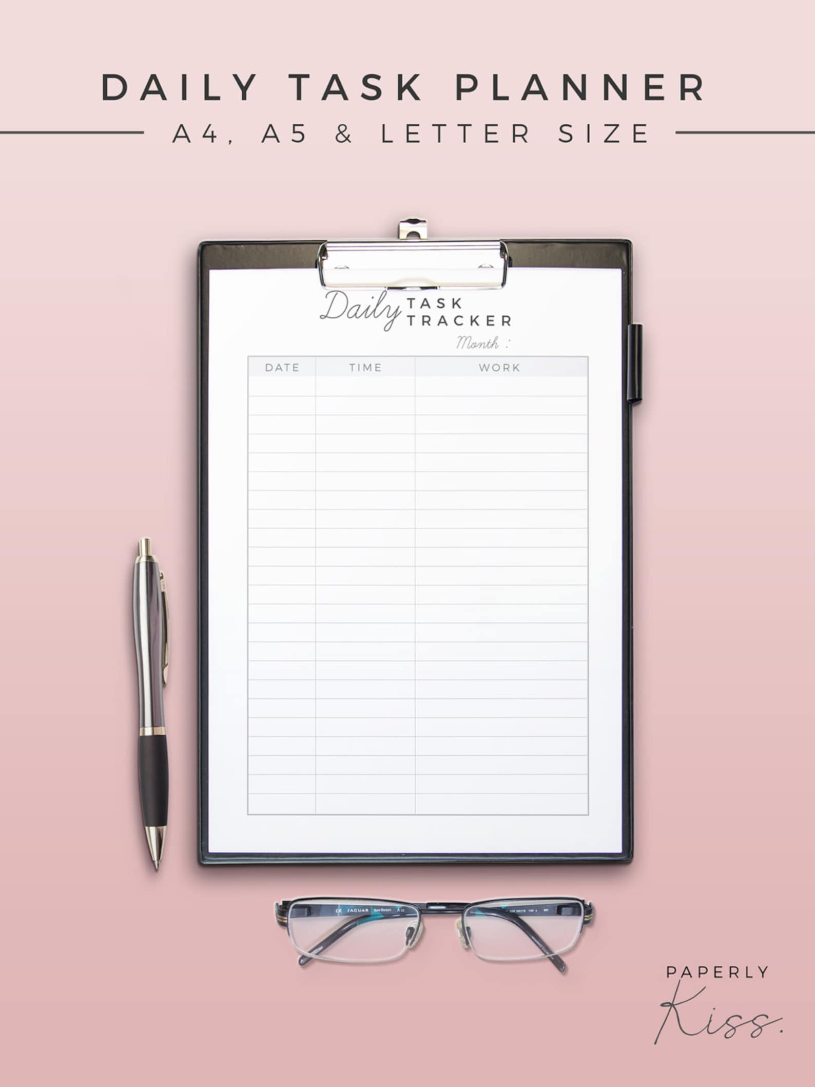 Daily Task Planner, Printable Planner Inserts, Productivity Organizer ...