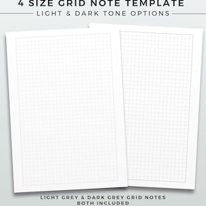 SIMPLE 4-size Grid Note Template | A4 & LETTER | Printable Note Inserts ...