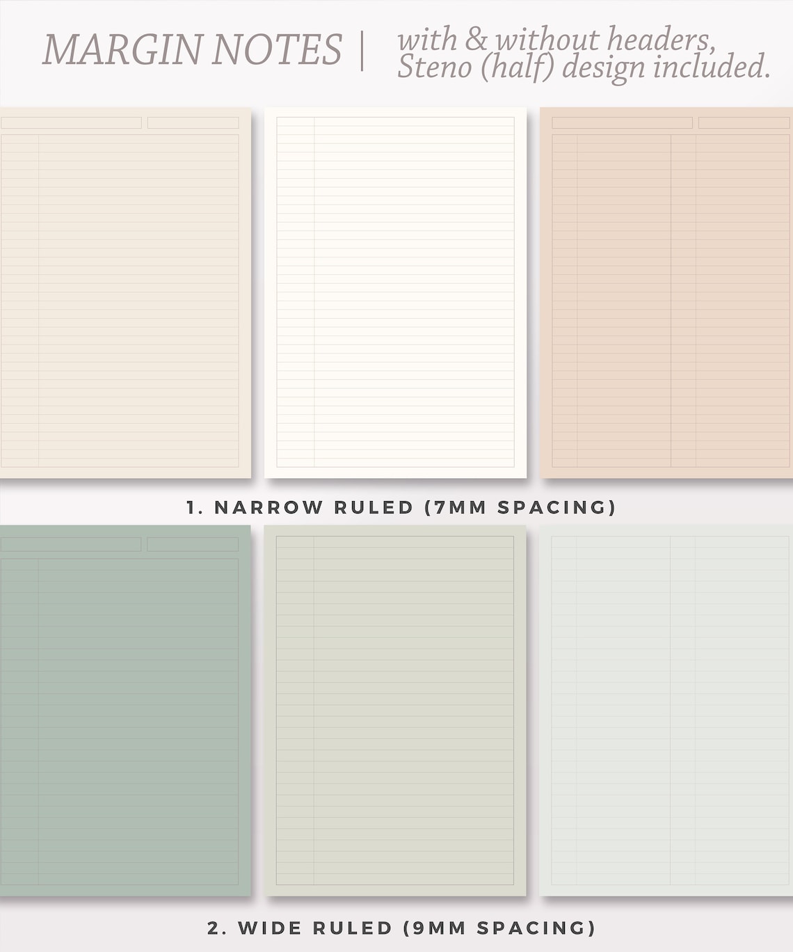 NEUTRAL Digital Note Template Neutral Goodnotes Template | Etsy