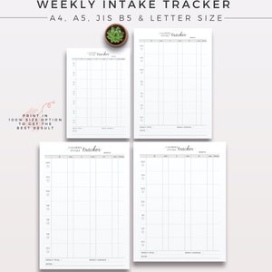 Weekly Intake Tracker | Diet Planner, Printable Planner Inserts ...