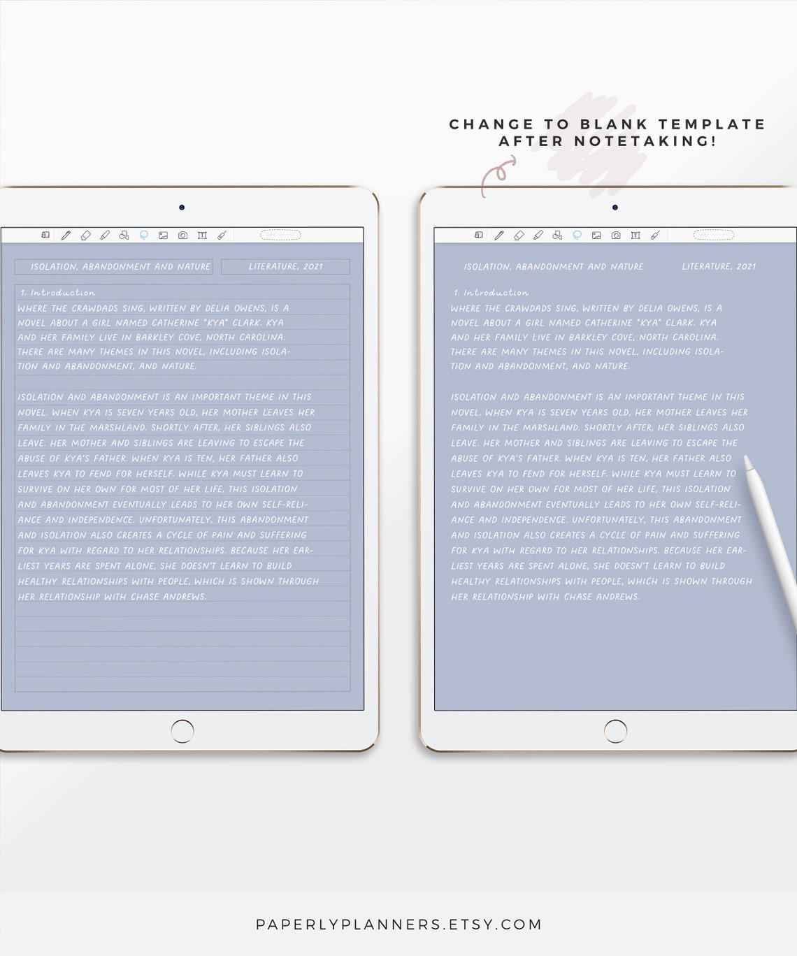 WINTER BLUE Digital Note Template Neutral Goodnotes Template - Etsy