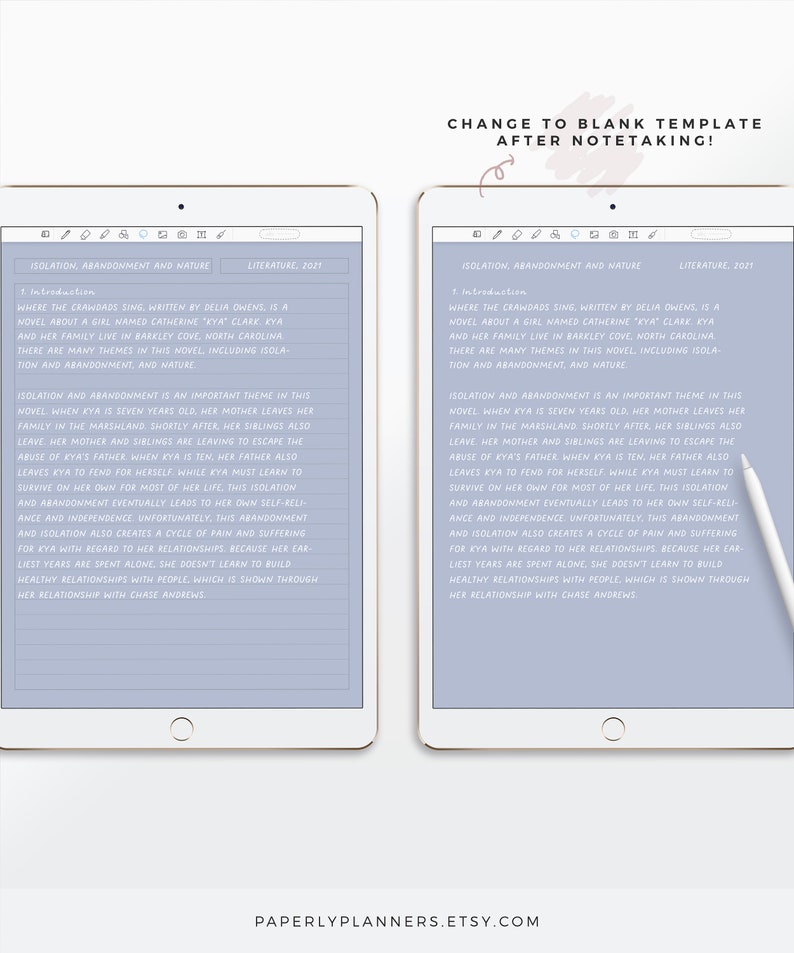 WINTER BLUE Digital Note Template Neutral Goodnotes Template | Etsy