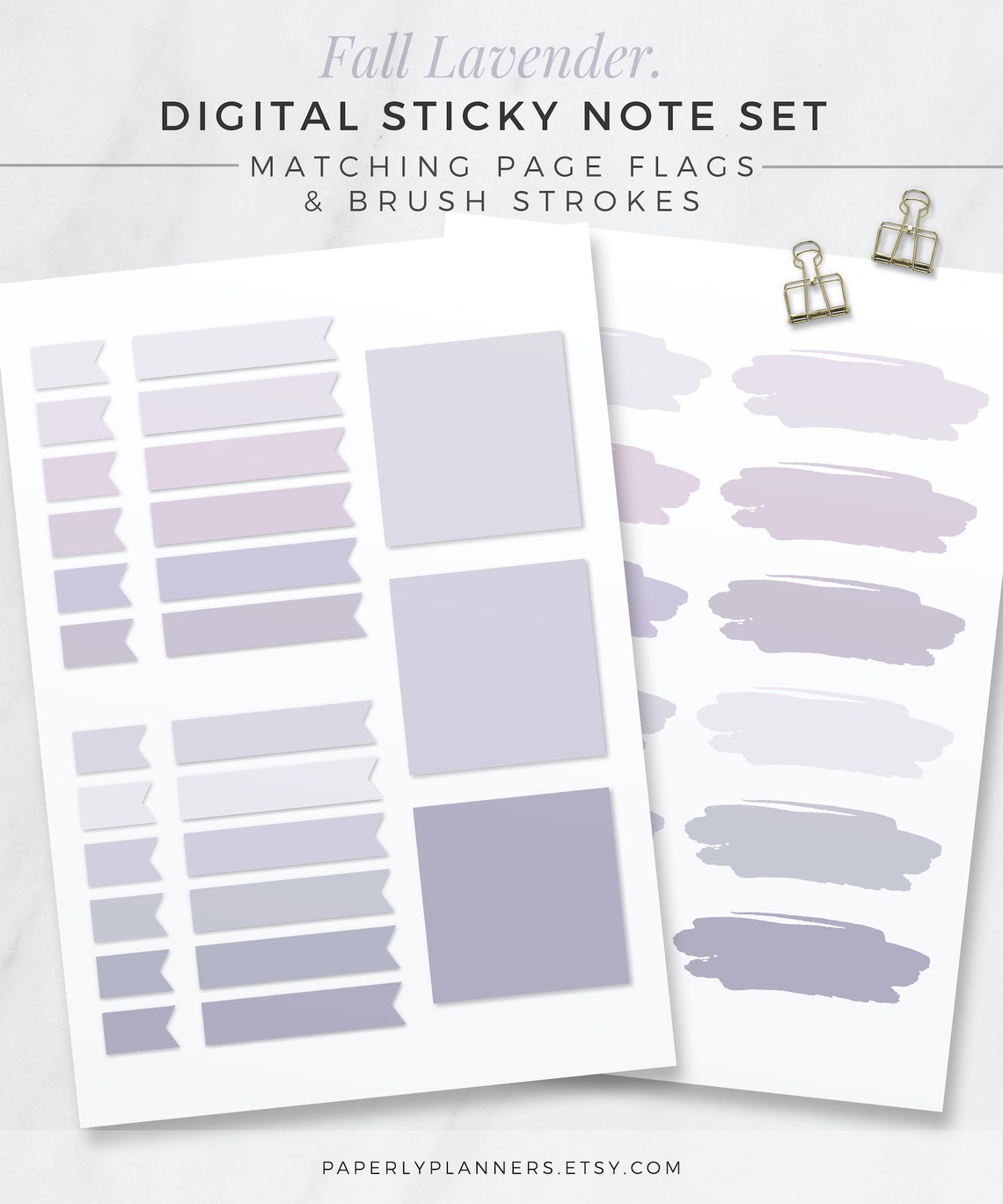 FALL LAVENDER Digital Sticky Note Set | Neutral Sticky Notes, iPad ...