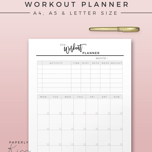 Fitness Planner Printable Planner Inserts Workout Log - Etsy