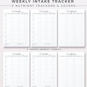 Weekly Intake Tracker | Diet Planner, Printable Planner Inserts ...