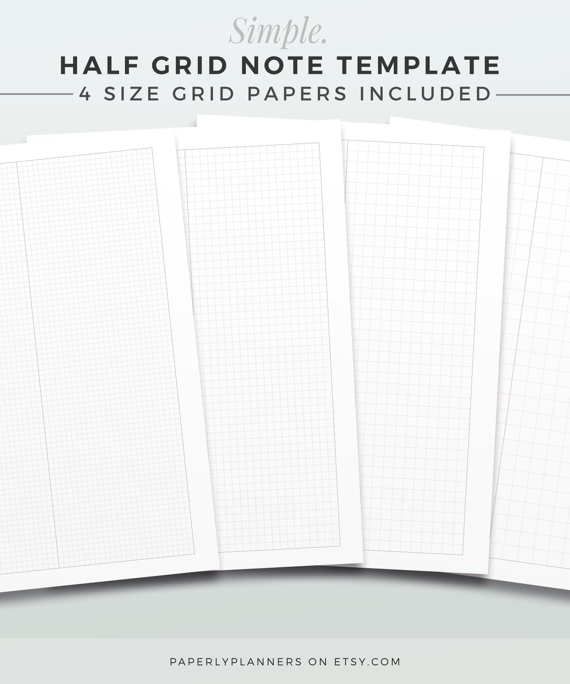 SIMPLE Half Grid Note Template A4 & LETTER Printable Note - Etsy