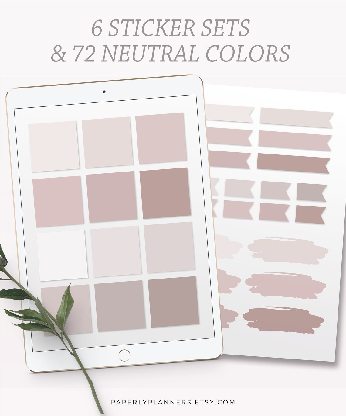 6 NEUTRAL PASTEL Digital Sticky Notes Pack Goodnotes Sticker - Etsy