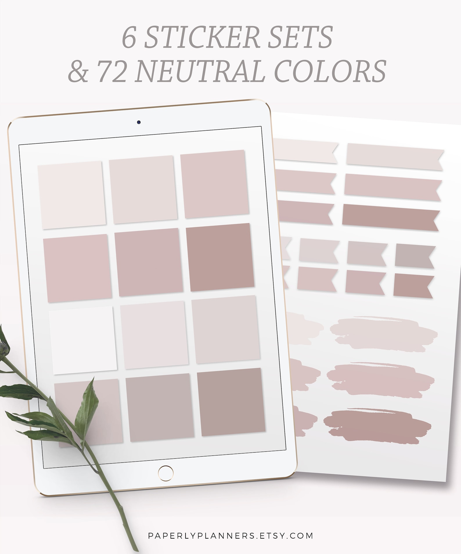 6 NEUTRAL PASTEL Digital Sticky Notes Pack Goodnotes Sticker - Etsy