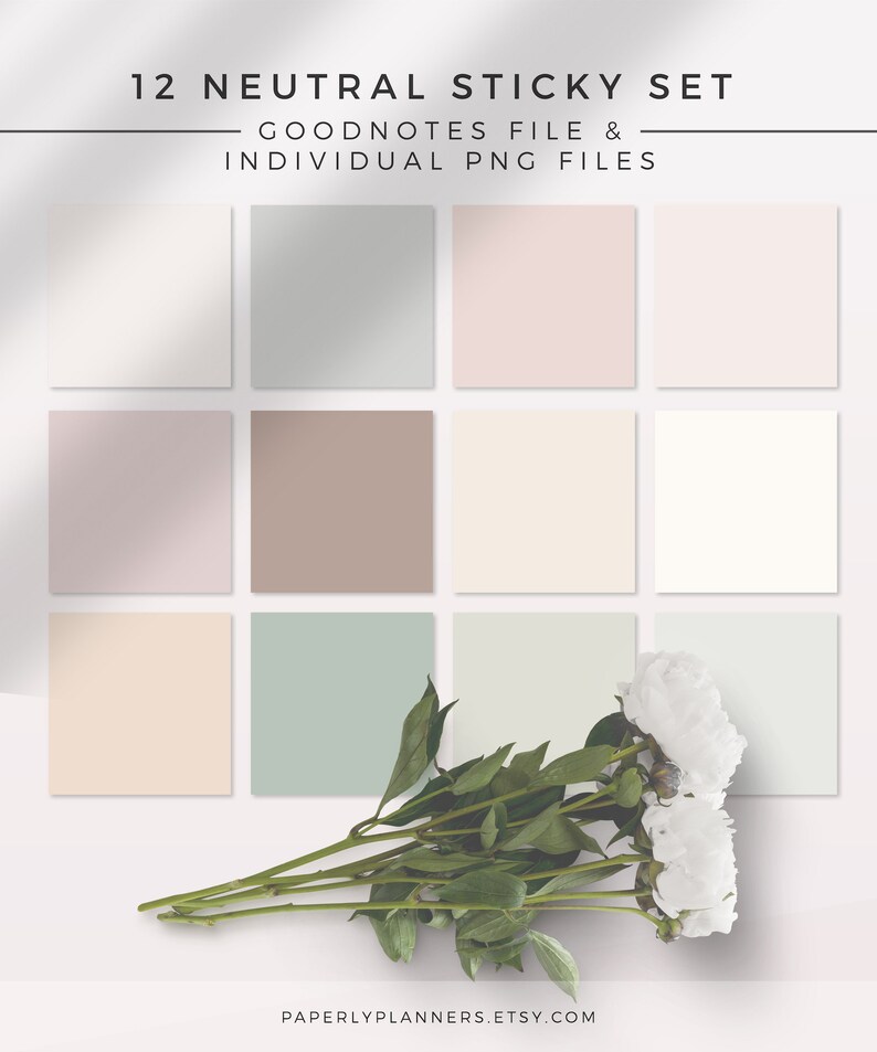 12 NEUTRAL Sticky Notes Goodnotes STICKER BOOK Ipad Sticky - Etsy