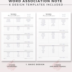 STUDENTS Word Association Template | A4 & LETTER | Printable Note ...