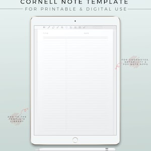 SIMPLE Cornell Note Template, Printable Note Inserts, Productivity ...