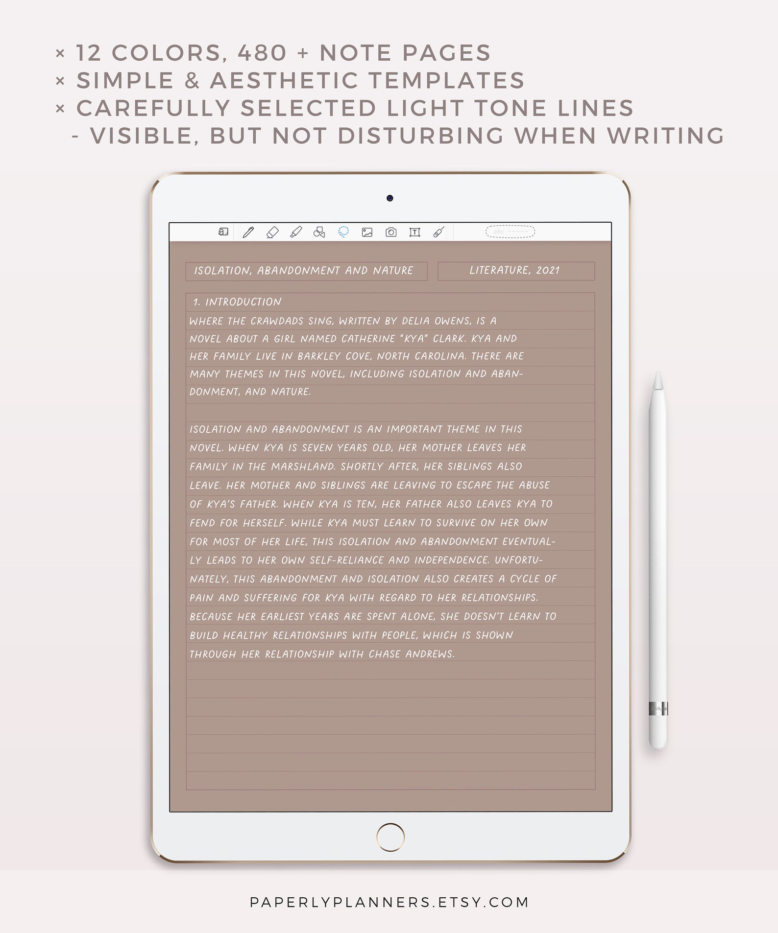 NEUTRAL Digital Note Template | Neutral Goodnotes Template | Digital ...