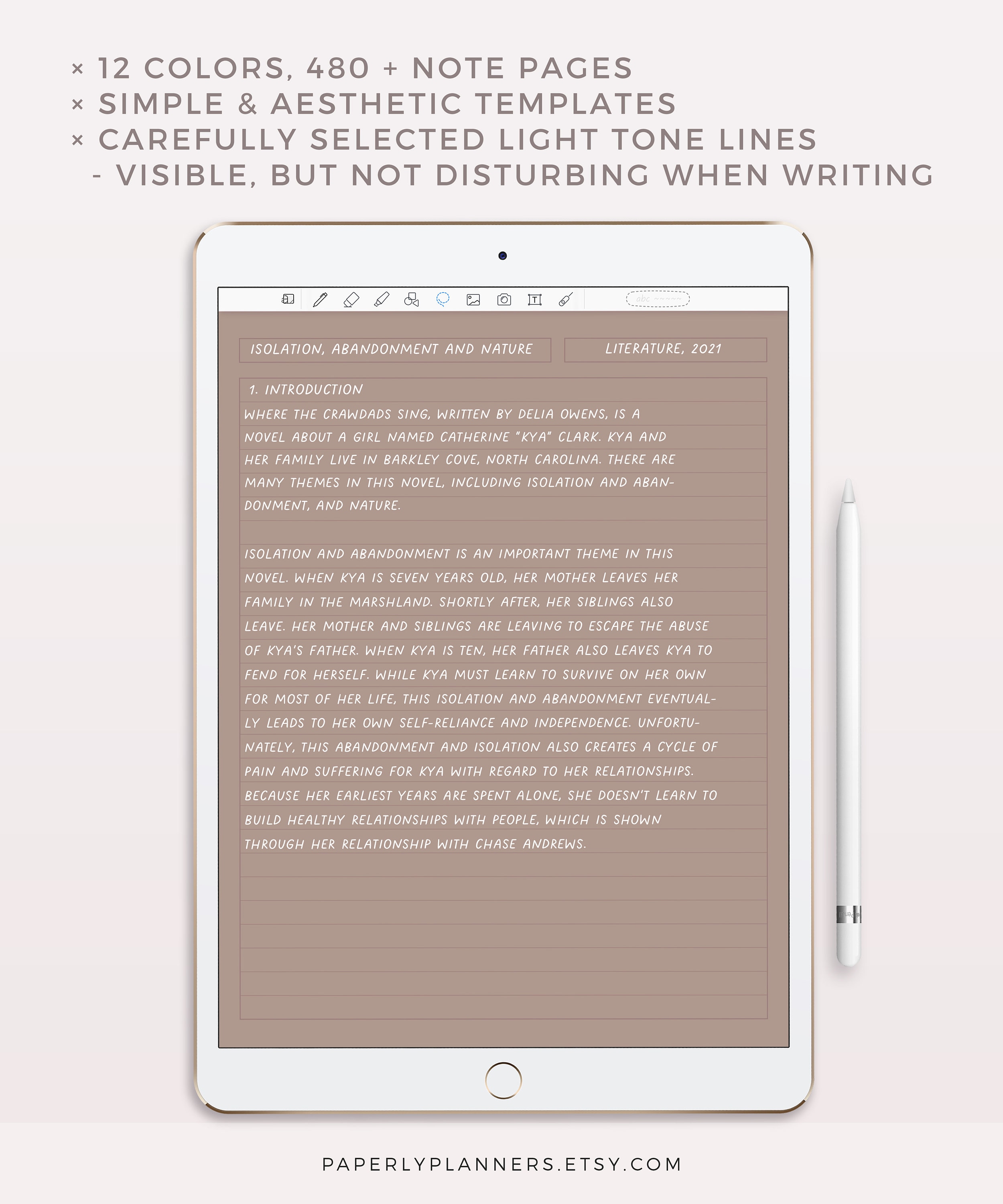 NEUTRAL Digital Note Template | Neutral Goodnotes Template | Digital ...