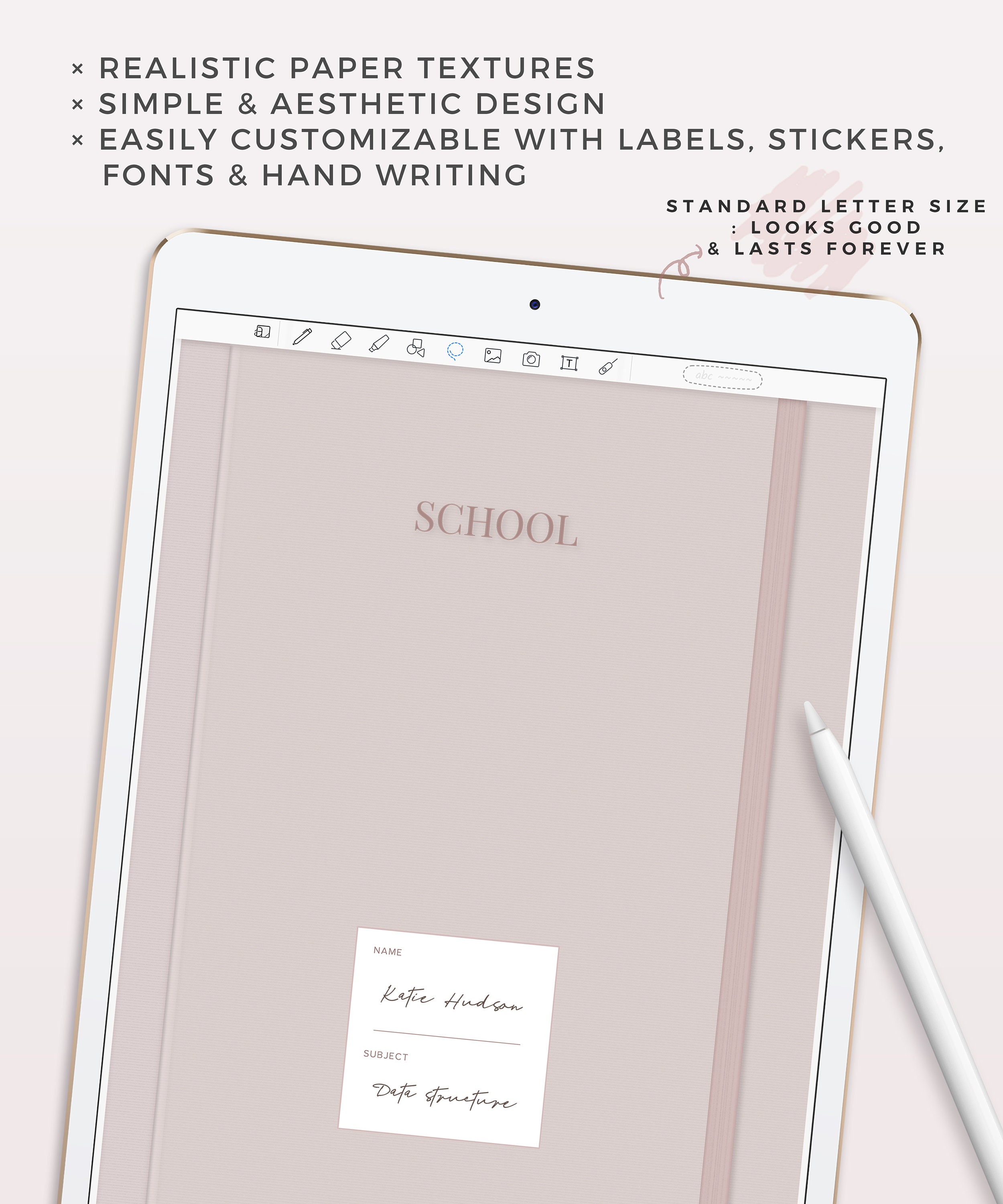 ROSY BRICKS Digital Note Covers Goodnotes Template Digital | Etsy