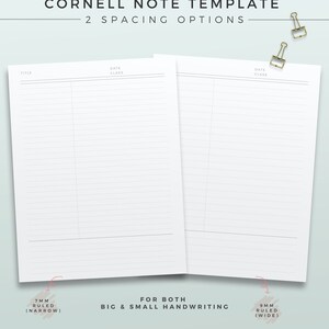 SIMPLE Cornell Note Template, Printable Note Inserts, Productivity Study Note, Study Journal ...