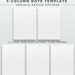 SIMPLE 3-column Note Template | A4 & LETTER | Printable Note Insert ...