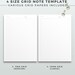 SIMPLE 4-size Grid Note Template A4 & LETTER Printable Note Inserts ...