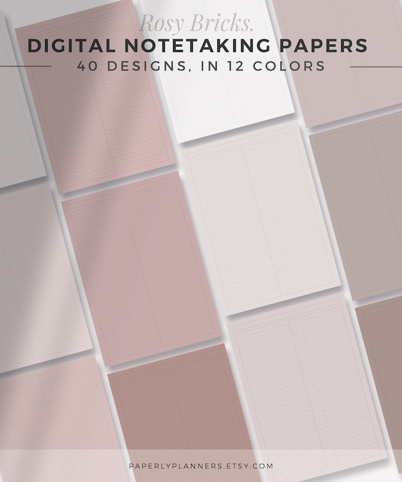 ROSY BRICKS Digital Note Template Neutral Goodnotes Template - Etsy