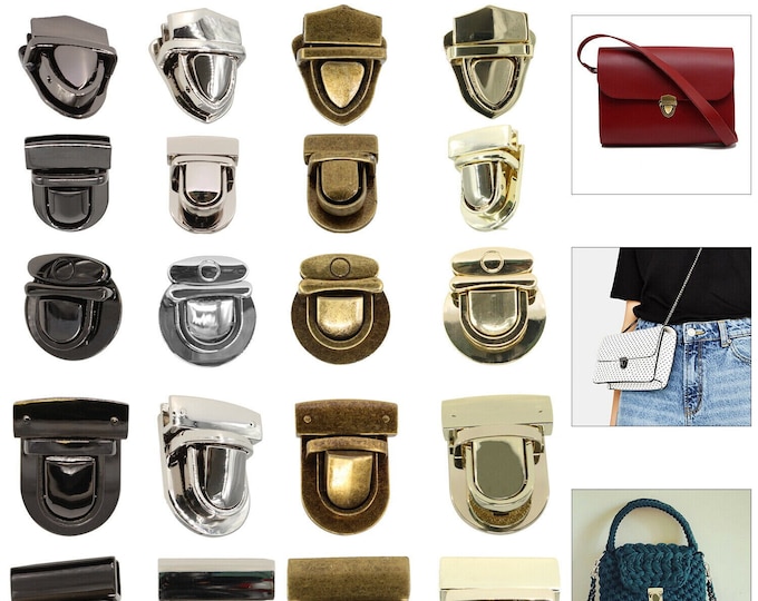 Bag Clasp Catch Metal Clasp Locks Tuck Lock Purse Buckle Fasteners ...