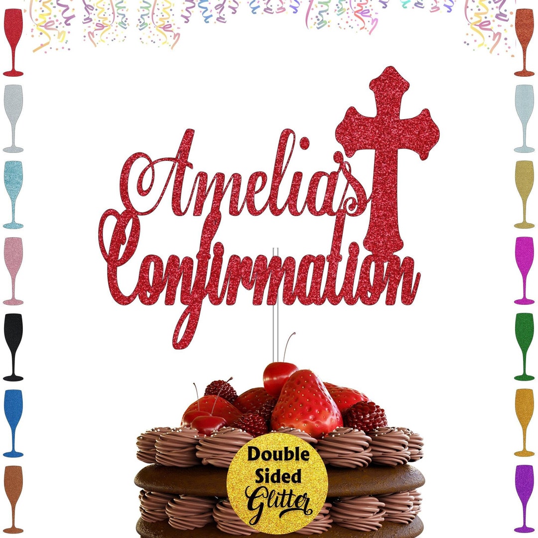 Personalized Name Confirmation Cake Topper, Confirmation Topper, Custom ...