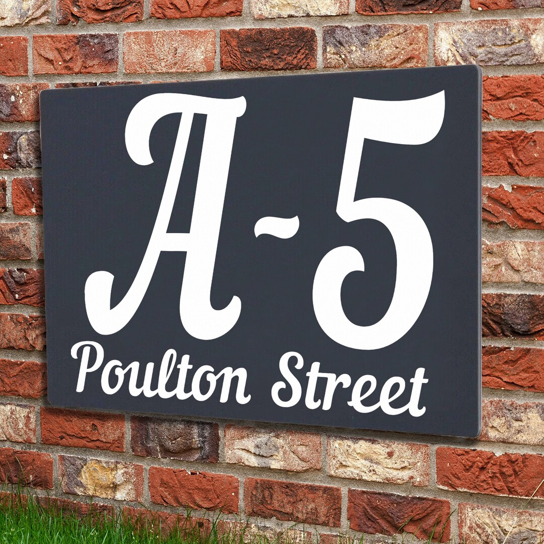 Custom Made Rustic Floating Acylic House Name Numbers Rectangle Plaque ...