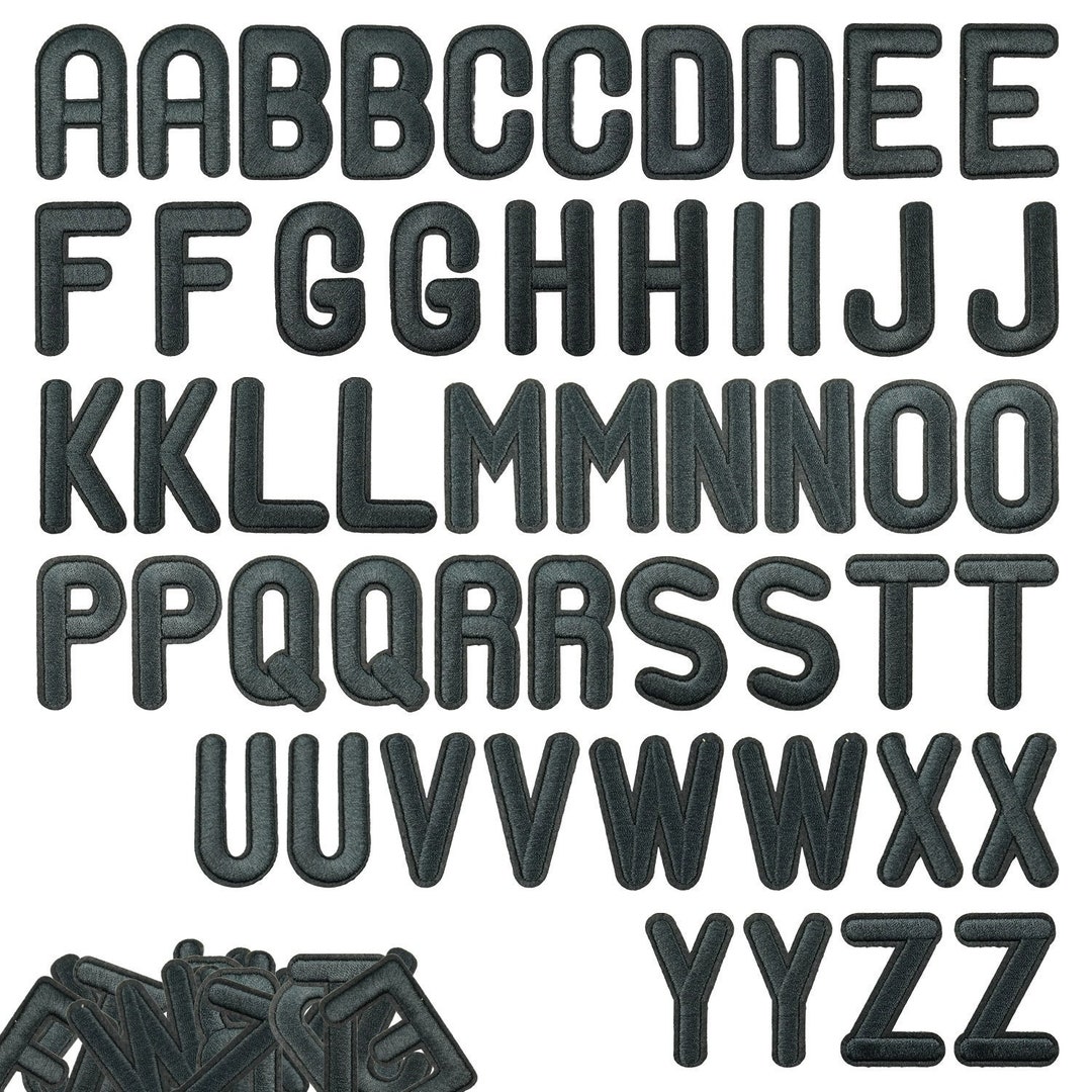 Alphabet A to Z Patches, Iron on Sew on Letters for Clothes, Black ...