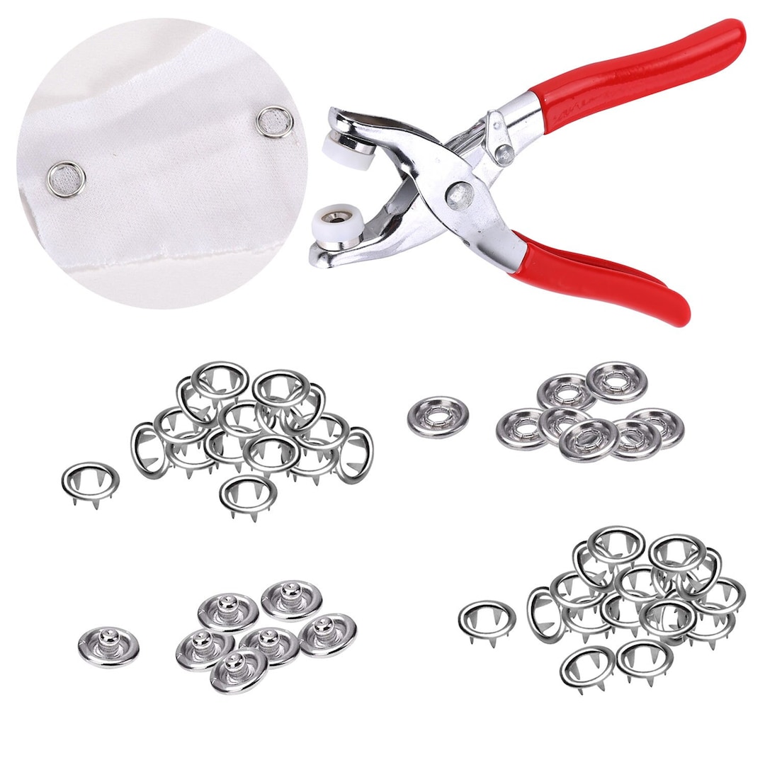 Brass Pearl Snap Poppers Fasteners Prong Ring Press Studs With Fixing ...