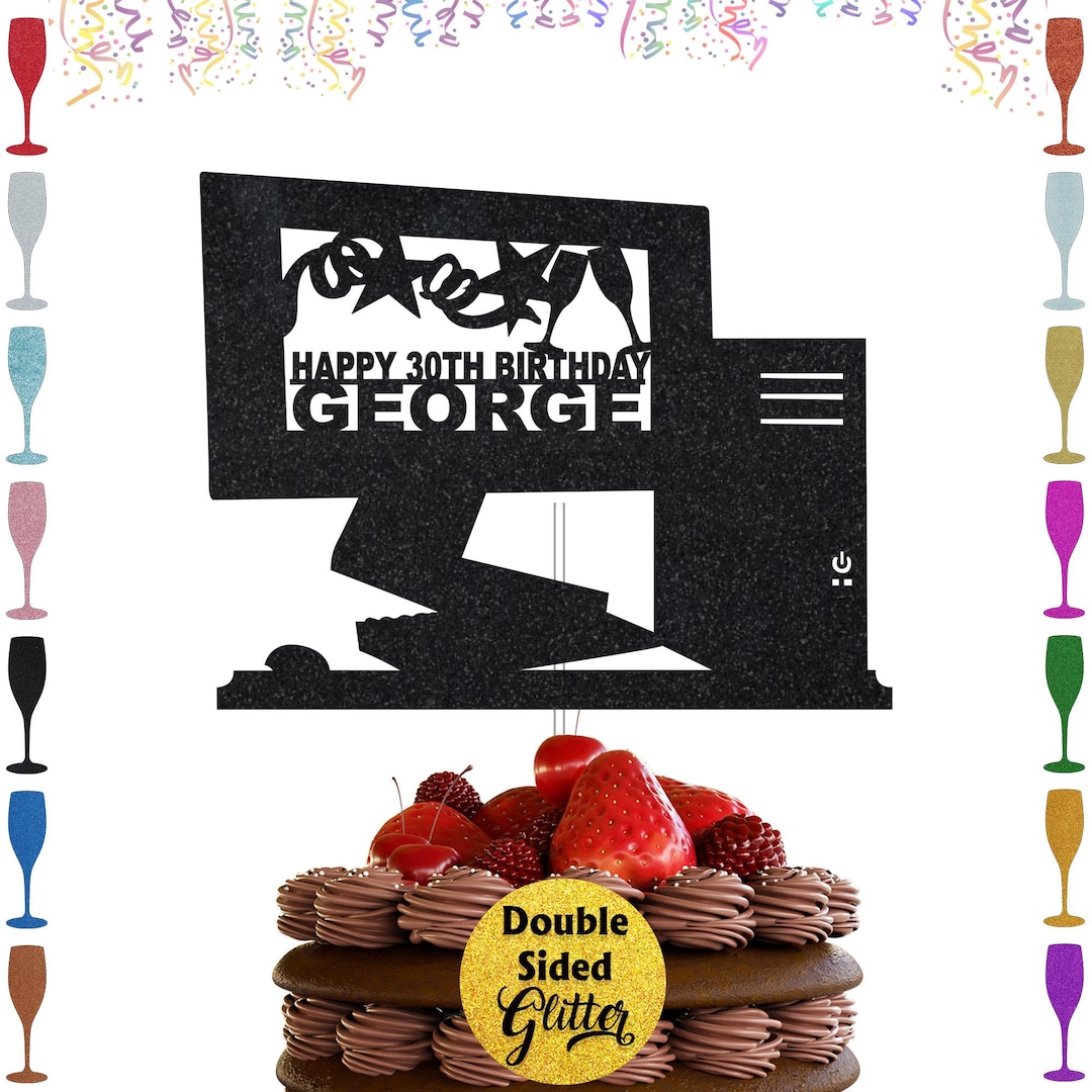 Personalised Programming Personal Computer Birthday Cake Topper ...