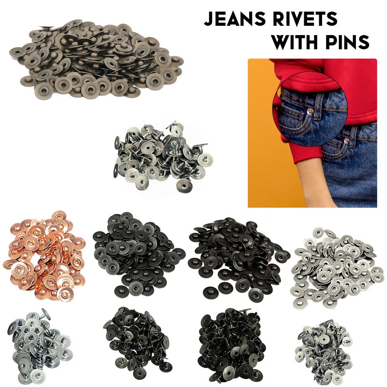 7mm Denim Rivets Jeans Decorative Brass Hat Rivets for Jeans - Etsy