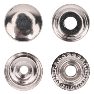 10MM Press Studs 4 Parts Durable Snap Fasteners No Sew Metal Buttons ...