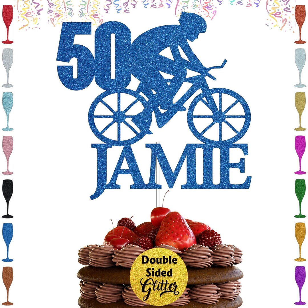 Personalised Cake Topper Cycling Cake Topper Birthday Name - Etsy