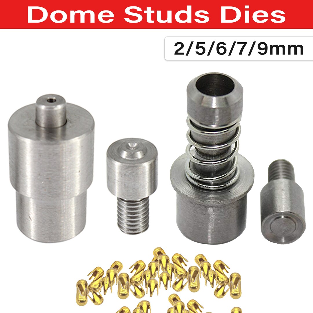 2mm 9mm Dome Studs Setting Dies Tool Set for Universal Green Hand Press ...