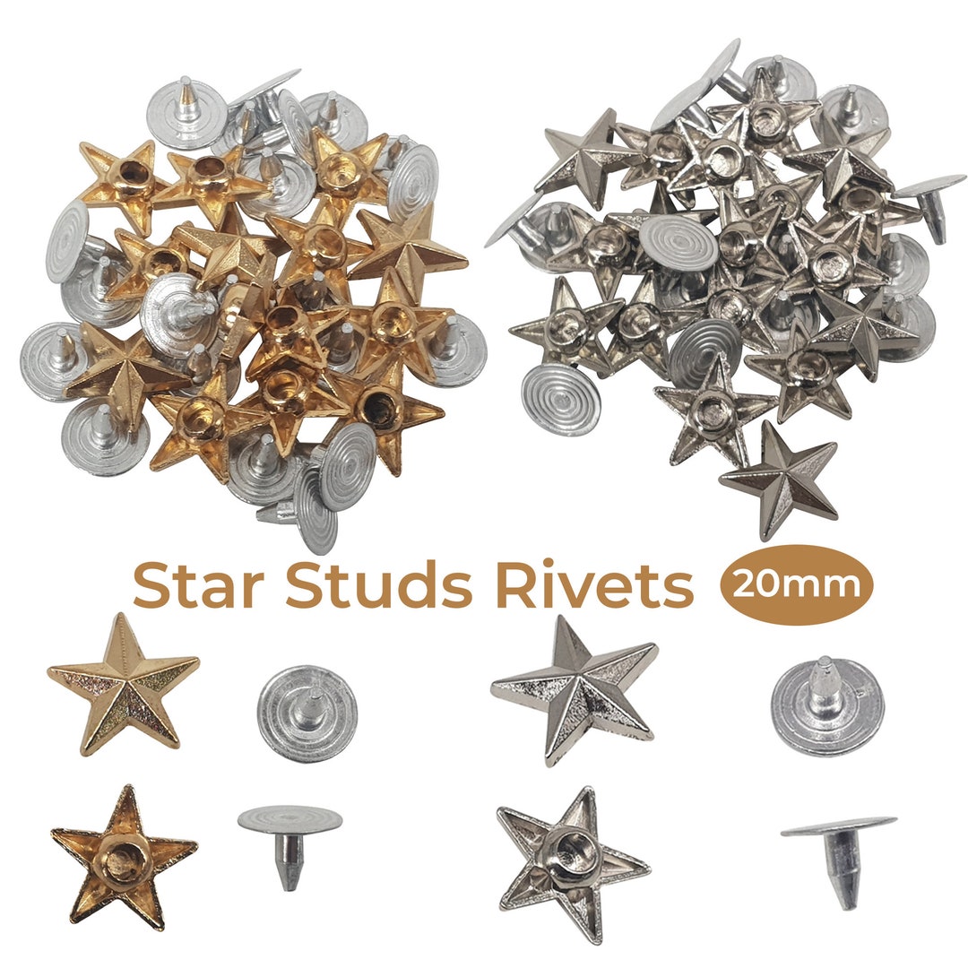 Star-shaped Studs With Back Pins Hammer-on Punk Rivets for DIY Leather ...
