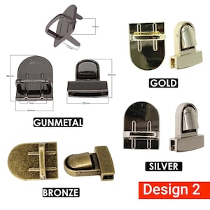 Bag Clasp Catch Metal Clasp Locks Tuck Lock Purse Buckle Fasteners ...