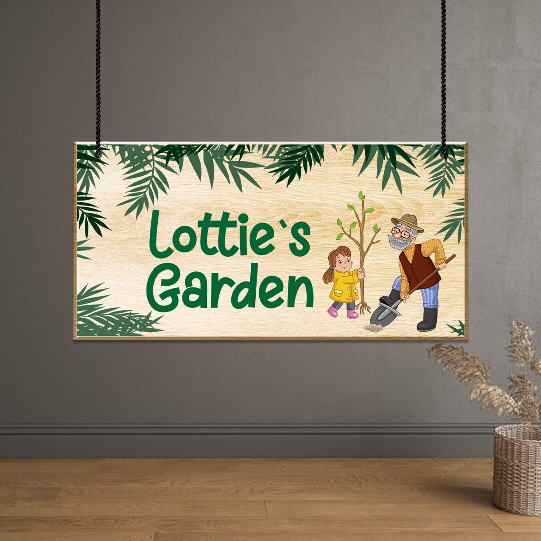 Personalised Wooden Garden Sign Custom With Any Name Garden Sign With ...