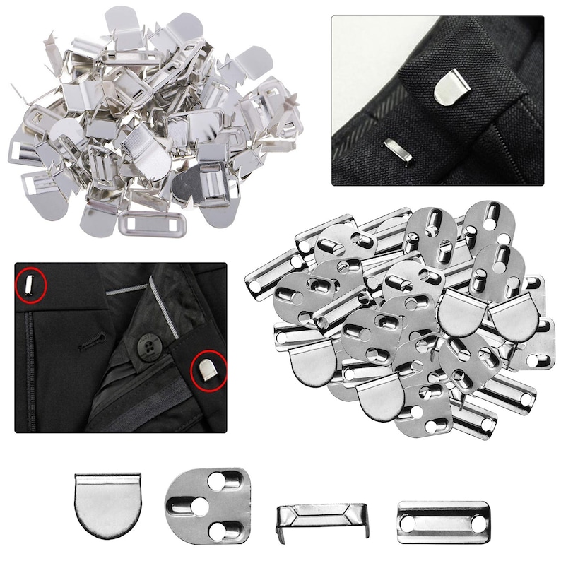 Silver Hook and Bar Fastener Closures for Trousers Skirts - Etsy UK