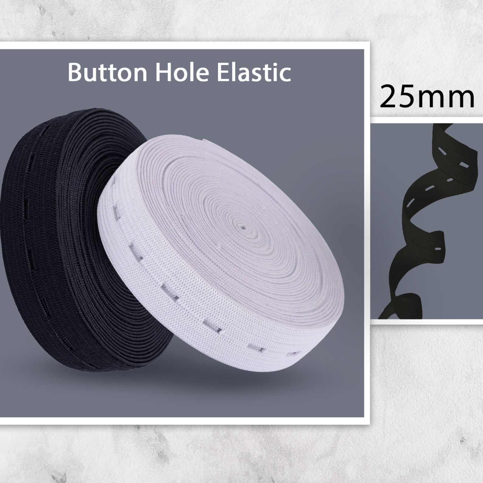 25mm Button Hole Elastic Tape Stretchable Cord for Trouser - Etsy UK