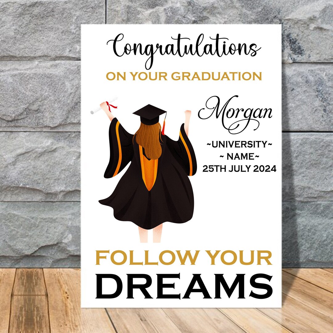Congratulations on Your Graduation Card Custom Name University Name ...