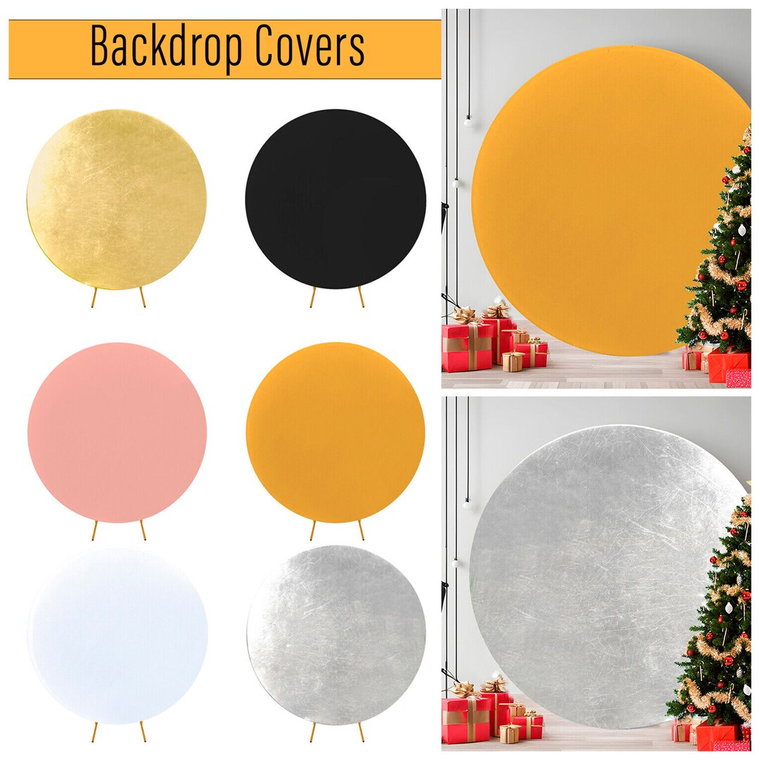 Round Arch Backdrop Cover Adjustable Spandex Wrinkle Resistant Circle ...