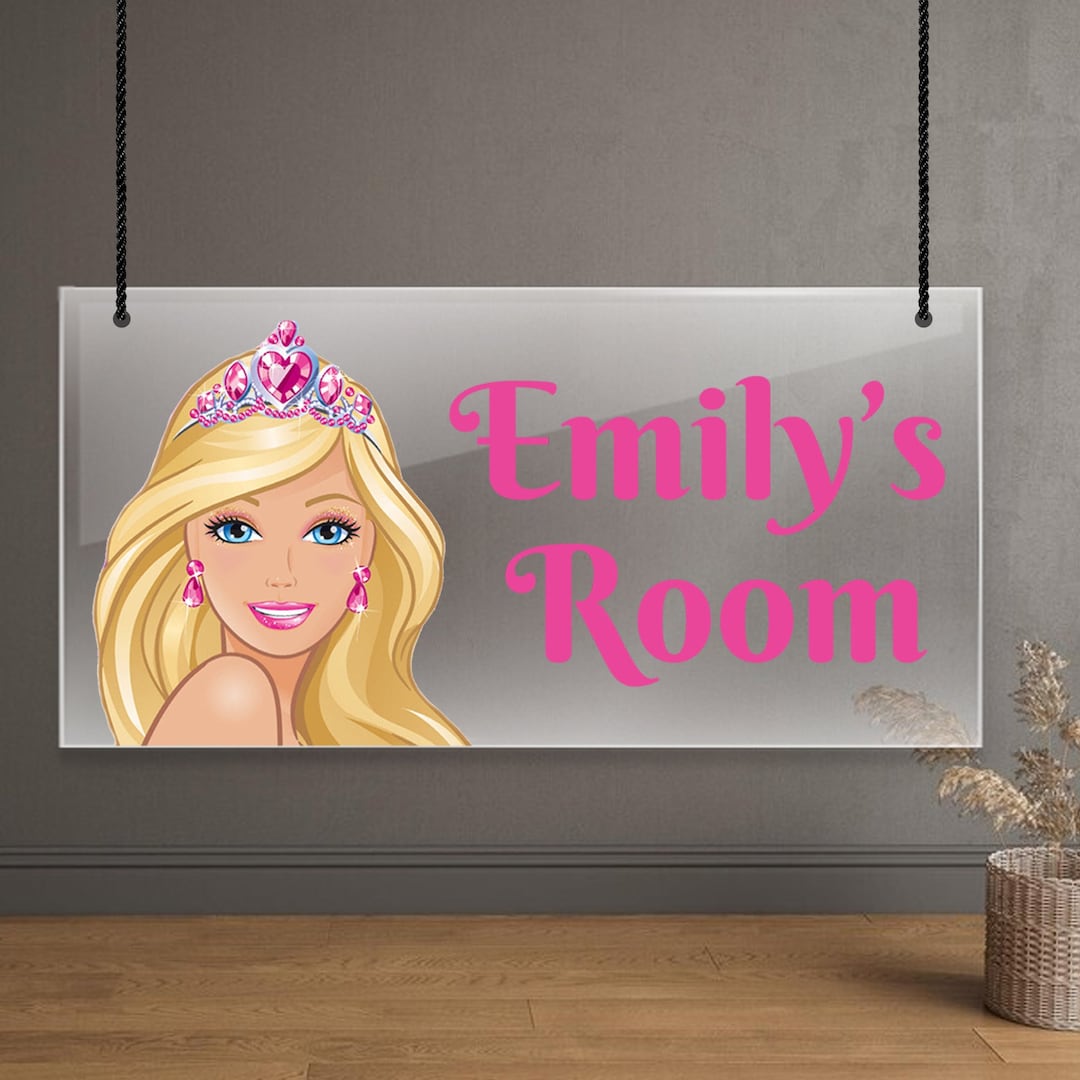 Personalised Girls Acrylic Room Sign Custom With Any Name Princess ...
