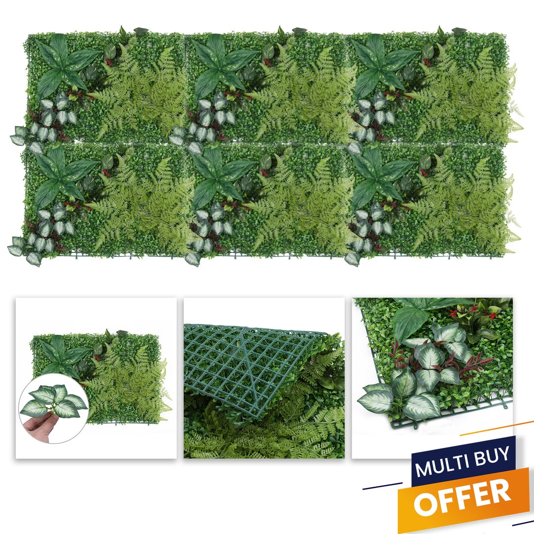 Artificial Hedge Wall Panel 60cm X 40cm Green Grass Wall Backdrop for ...