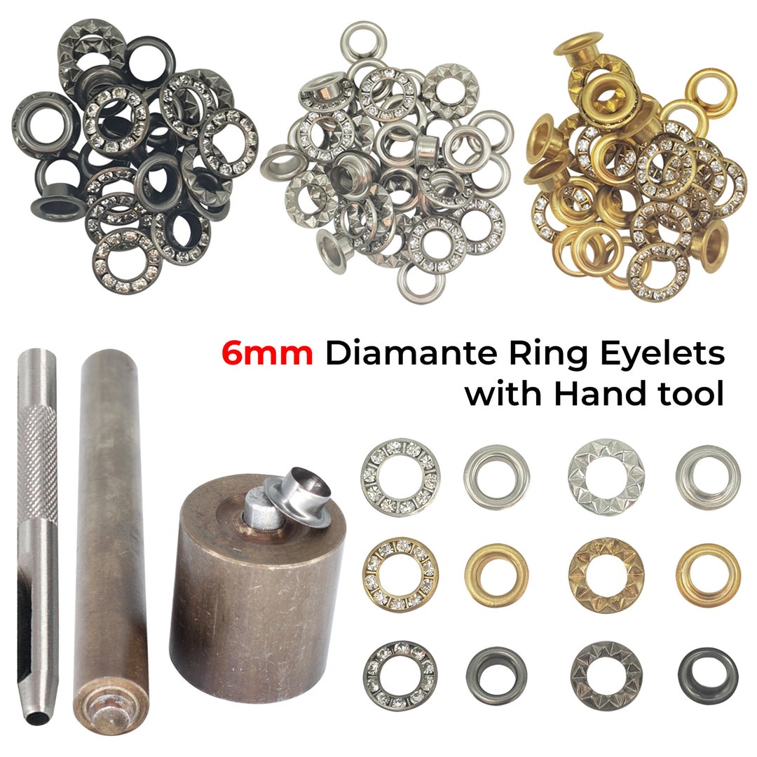 Rhinestone Eyelets Grommets With Fixing Hand Tool for Decorating ...