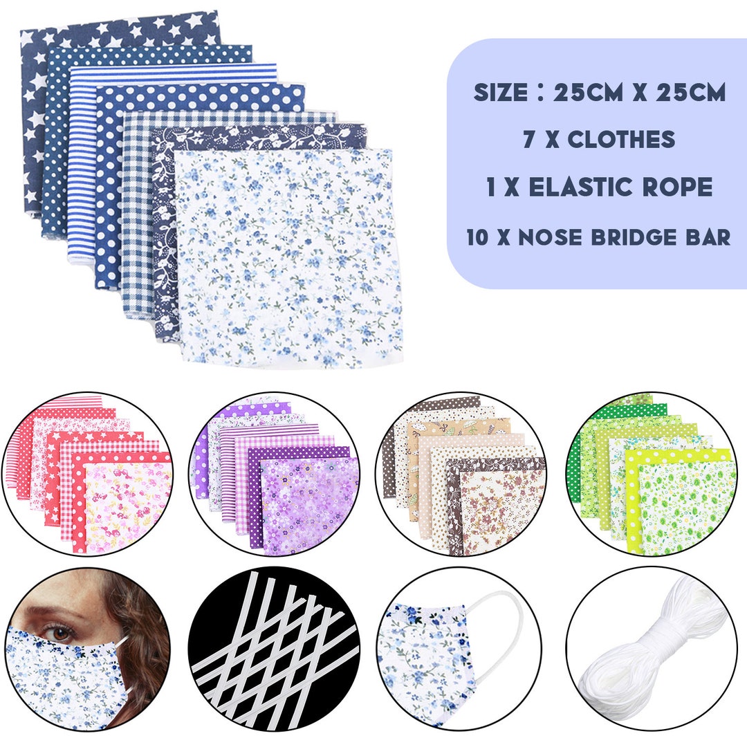 Ready to Sew Mask Kit 7 Different Pattern Face Mask Kit 6 Metres ...