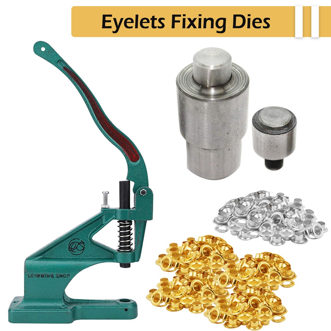 Eyelet Grommets With Fixing Dies With Green Machine Hand Press for DIY ...