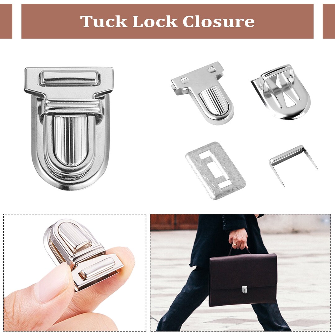 Puch Tuck Lock Bag Clasps, Thumb Tuck Lock Buckle for Leather Handbag ...