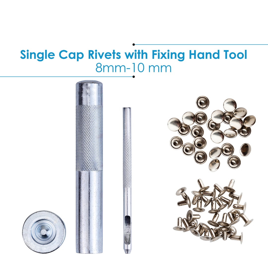 8mm-10mm Silver Single Cap Rivet With Fixing Hand Tool for Art - Etsy