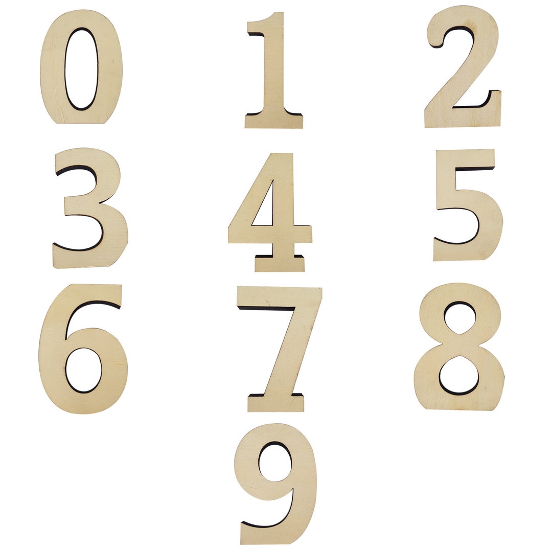 Wooden Number Tiles Beige Wooden Embellishments for Crafting ...
