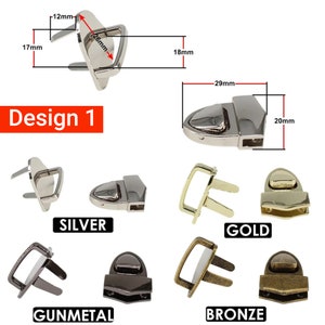 Bag Clasp Catch Metal Clasp Locks Tuck Lock Purse Buckle Fasteners ...