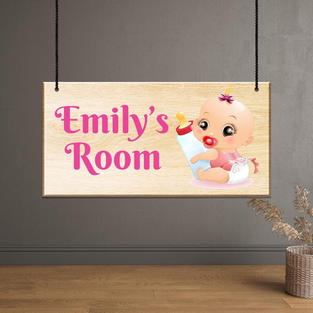 Personalised Kids Room Sign Custom With Any Baby Name Wooden Kids Room ...