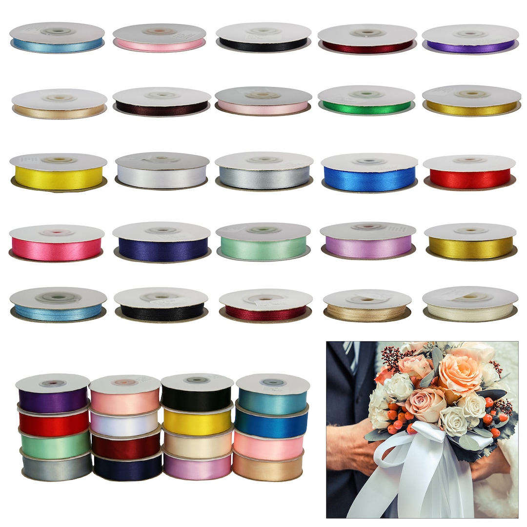 Double Sided Satin Ribbon Roll for Gift Wrapping Polyester Ribbons ...